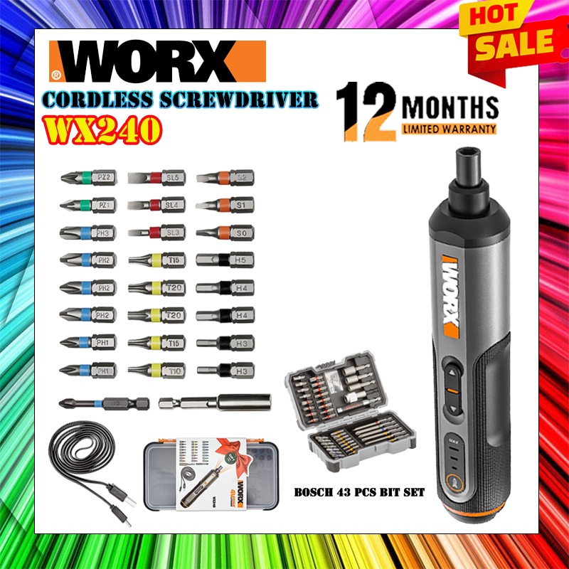 WORX WX240 4V Cordless Screwdriver | Shopee Malaysia