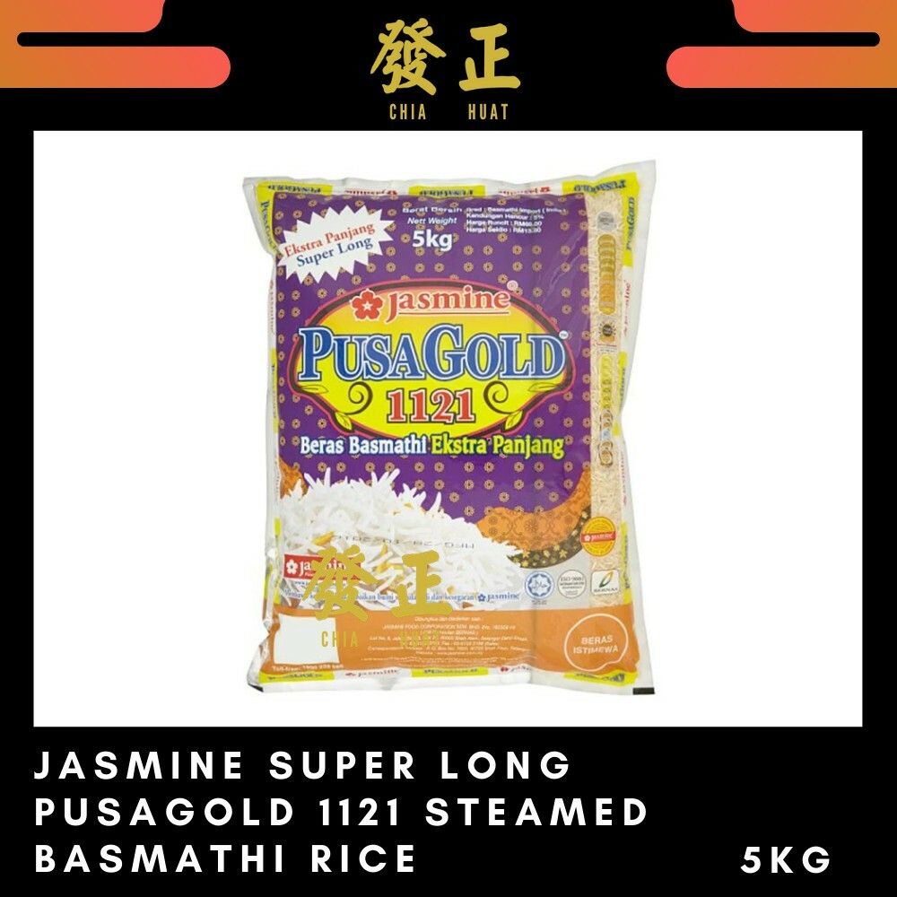 Jasmine Pusa Gold 1121 Super Long Steamed Basmathi Import Rice 5kg ...