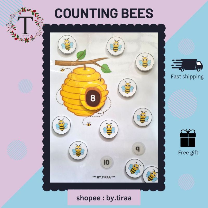 Busy Book Quiet Book Counting Bees Animal Colour Shape Matching ...