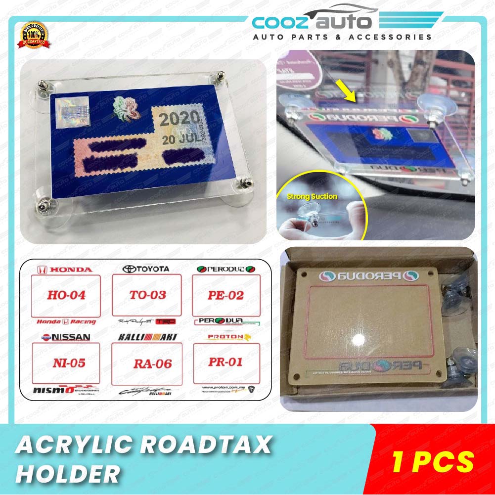 Universal Car Sticker Acrylic Transparent Roadtax Holder Protector ...