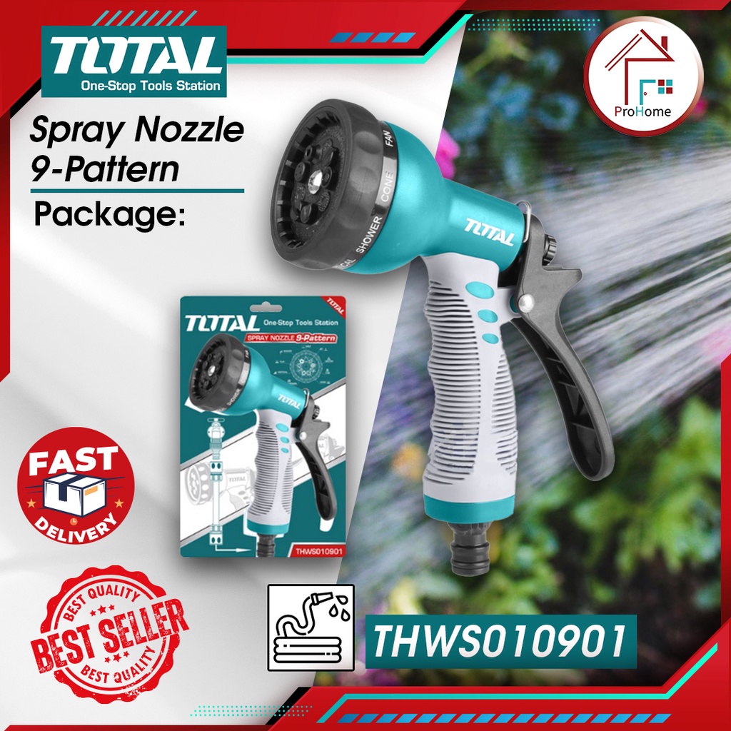 *GARDENING TOOLS*TOTAL THWS010901 Plastic Trigger Nozzle/ 9 Mode Garden ...