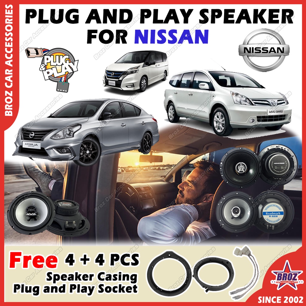 For Nissan Almera Livina Navara Plug and Play Car Speaker Spacer Socket ...
