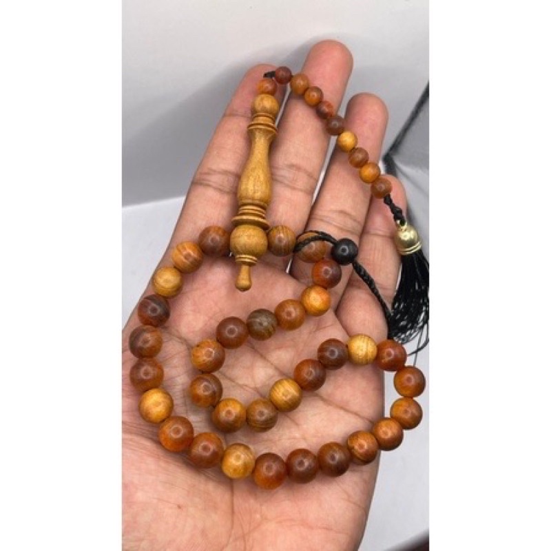 (Pendinding Sihir & Santau)Tasbih 33 Butir Raja Kayu Merah Tembus ...