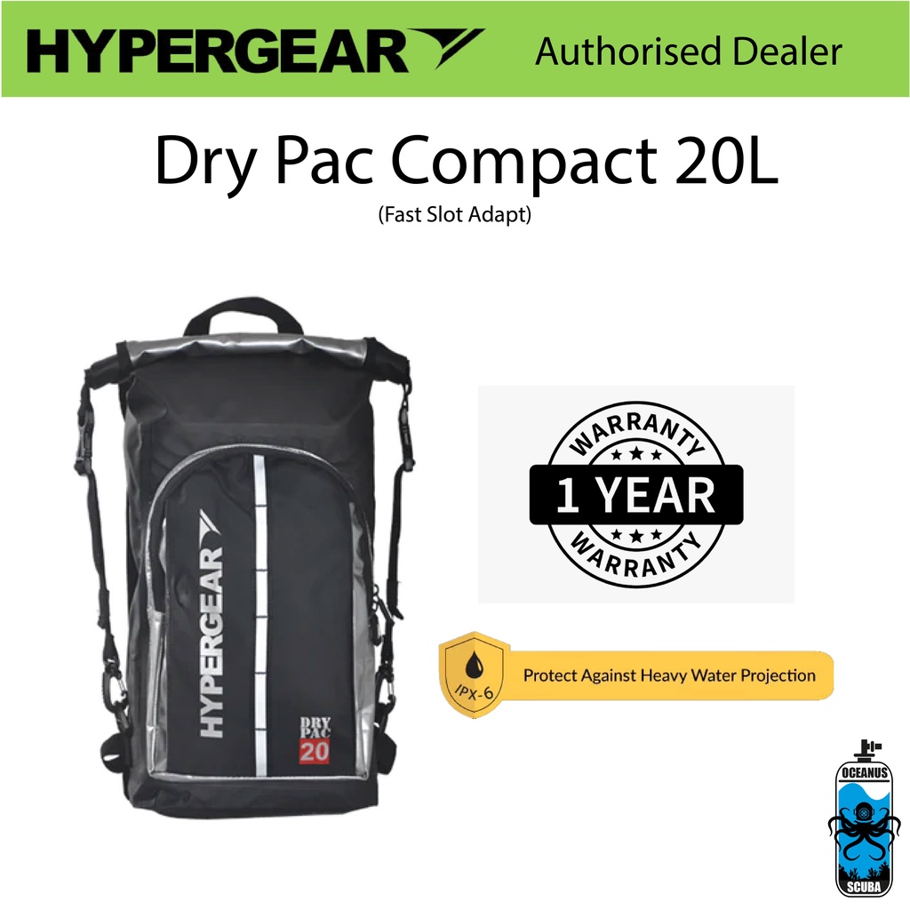 HYPERGEAR Dry Pac Compact 20L Waterproof Backpack, Dry Bag | Shopee ...