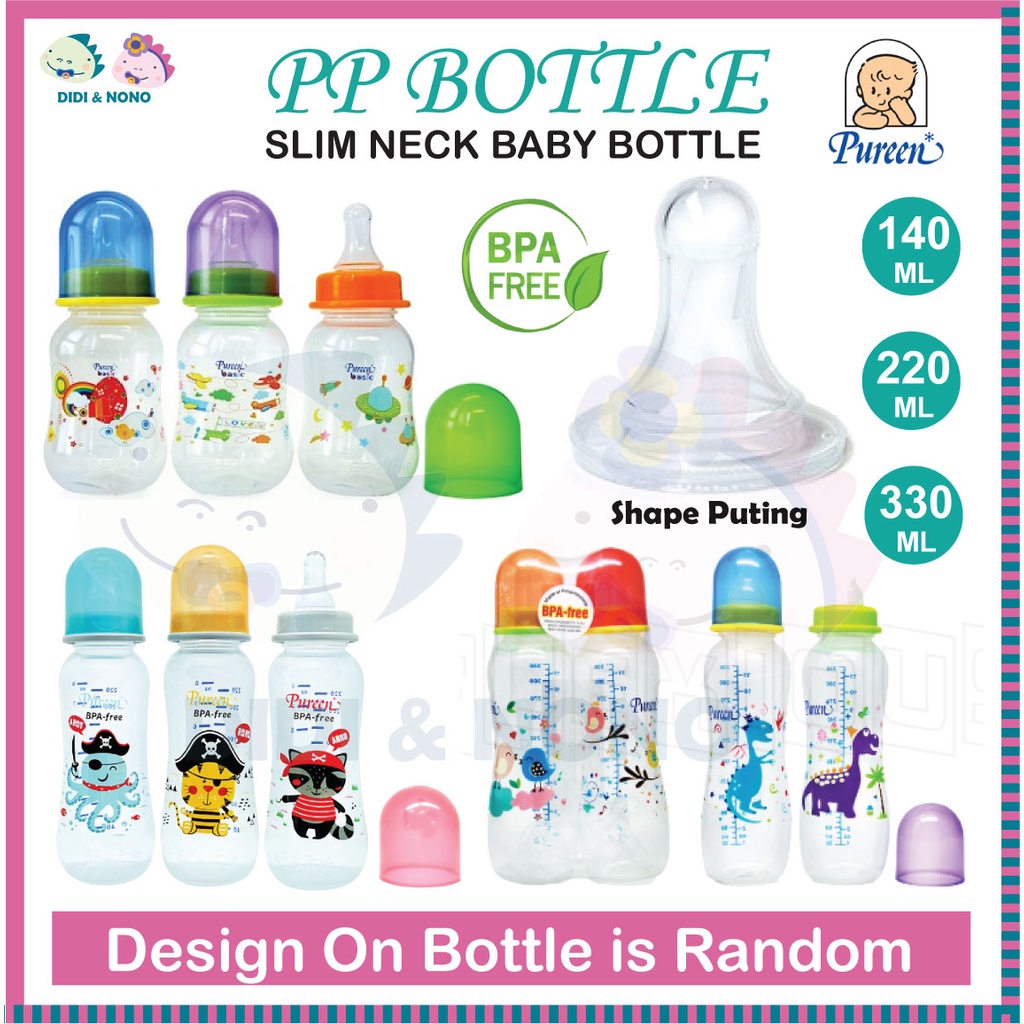 Pureen Slim Neck Bottle Standard Neck Puting Kecil Botol Baby baru ...