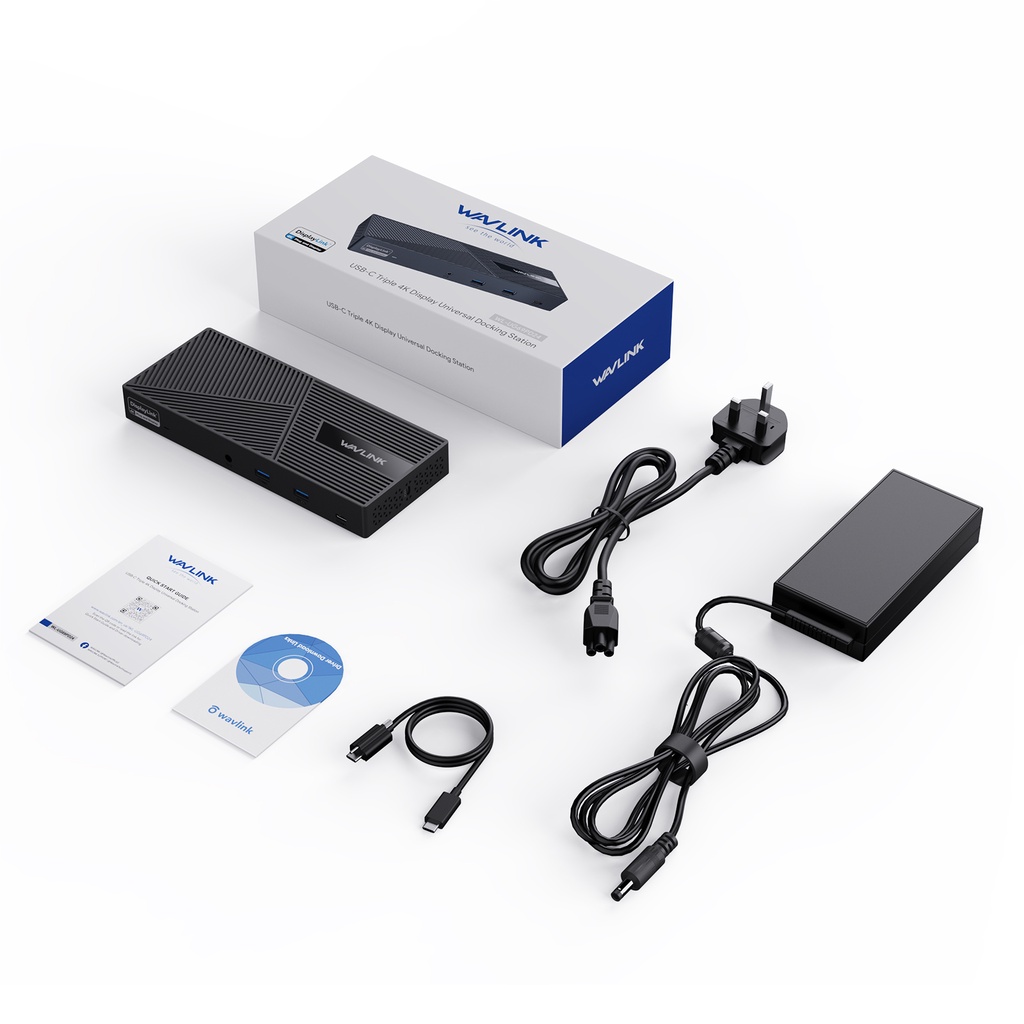 Wavlink USB-C Displaylink Universal Triple 4K Display Docking Station ...