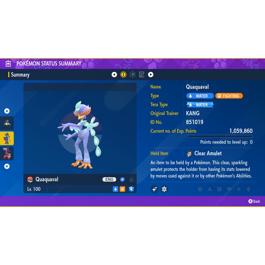 Pokemon Scarlet & Violet - 6IV Shiny Quaquaval [Tera Raid Build ...