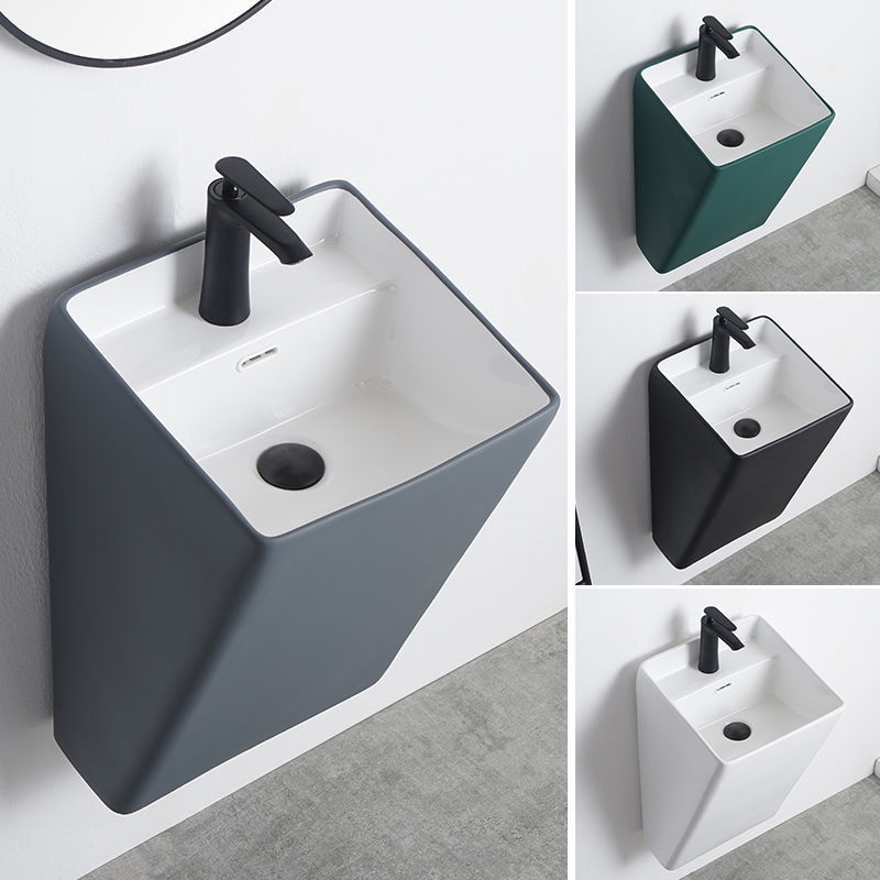Compact Small Square Wall Hung Cloakroom Ceramic Basin Sink / Household ...
