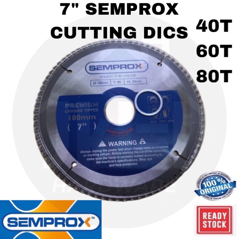 (100%ORIGINAL) 7" SEMPROX CUTTING DICS 7"x40T , 60T , 80T (180MM ...