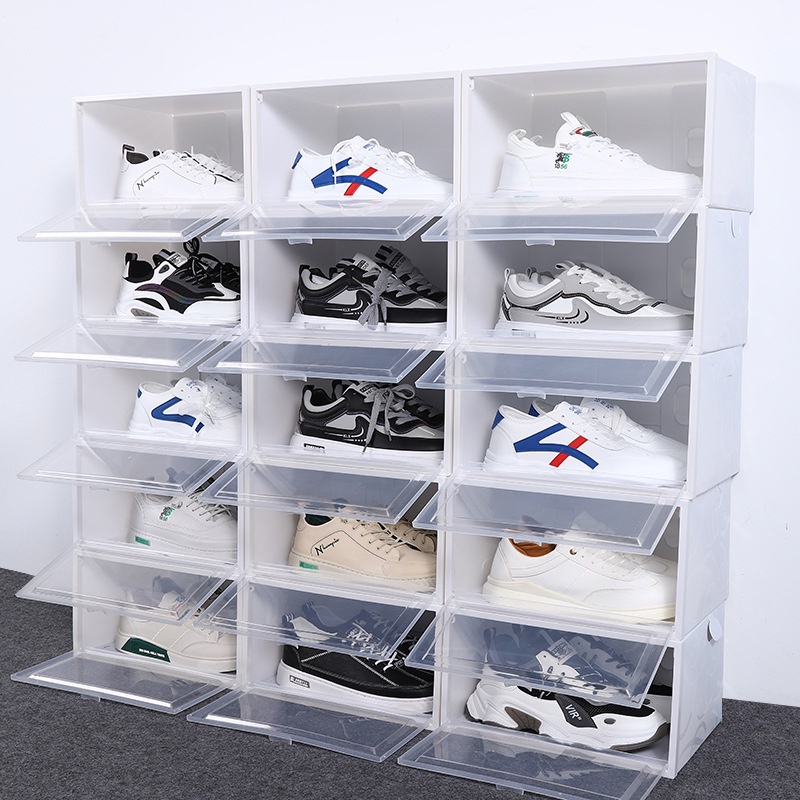 HLV_ Large Stackable Interlock Side Open Side View Shoe Box Storage ...