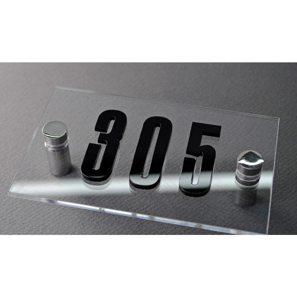 Acrylic Sign with wall spacers for Hotel Signage, Room Number Sign ...