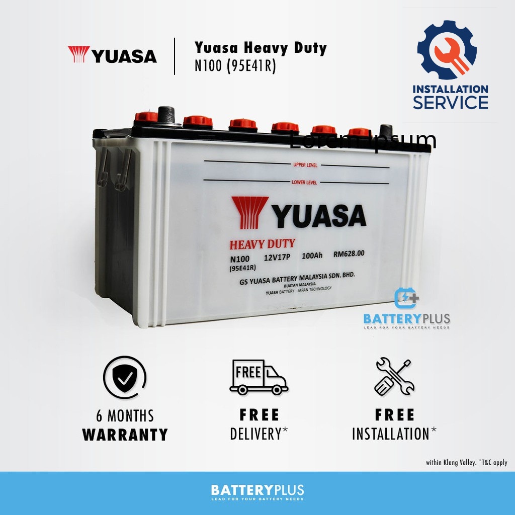 [ Installation Provided ] N100 95E41R Yuasa Conventional (Wet) 17 ...