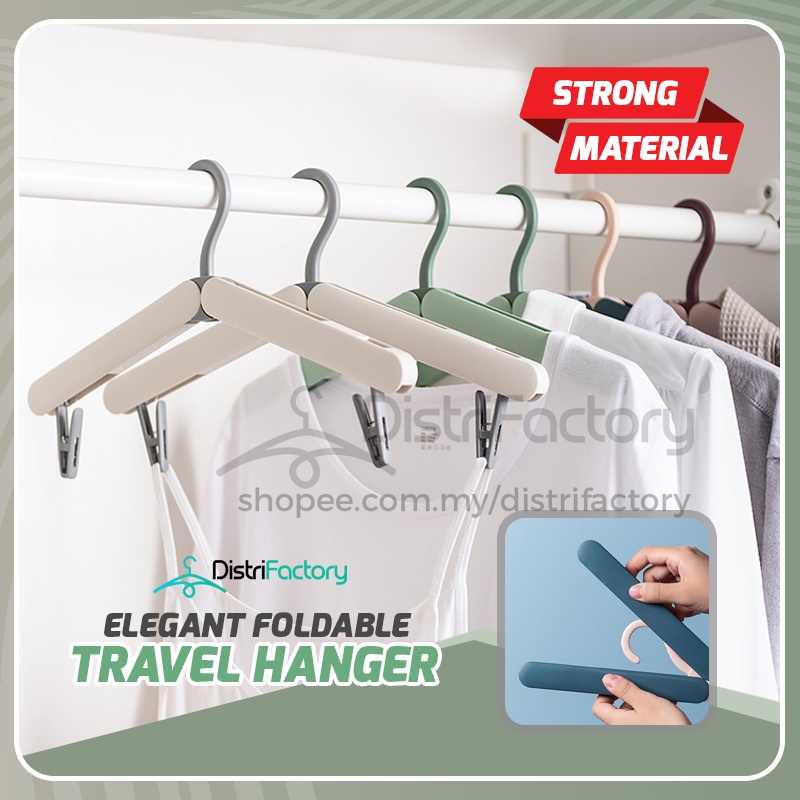 Foldable Collapsible Plastic Travel Non-Slip Hangers Cloth Hanger ...