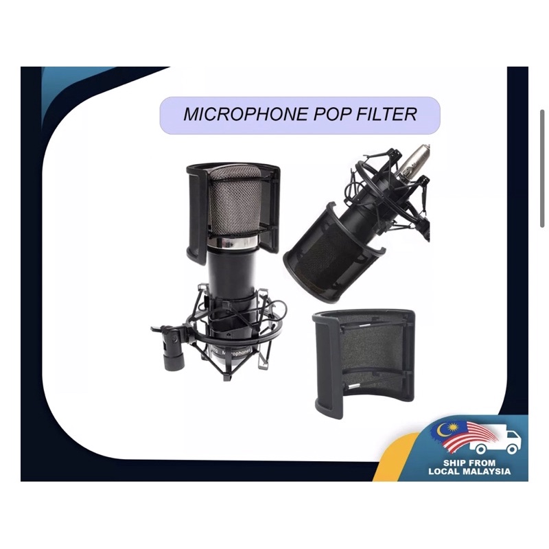 Microphone Pop Filter Multi-layer U-shaped Microphone Recording Studio ...