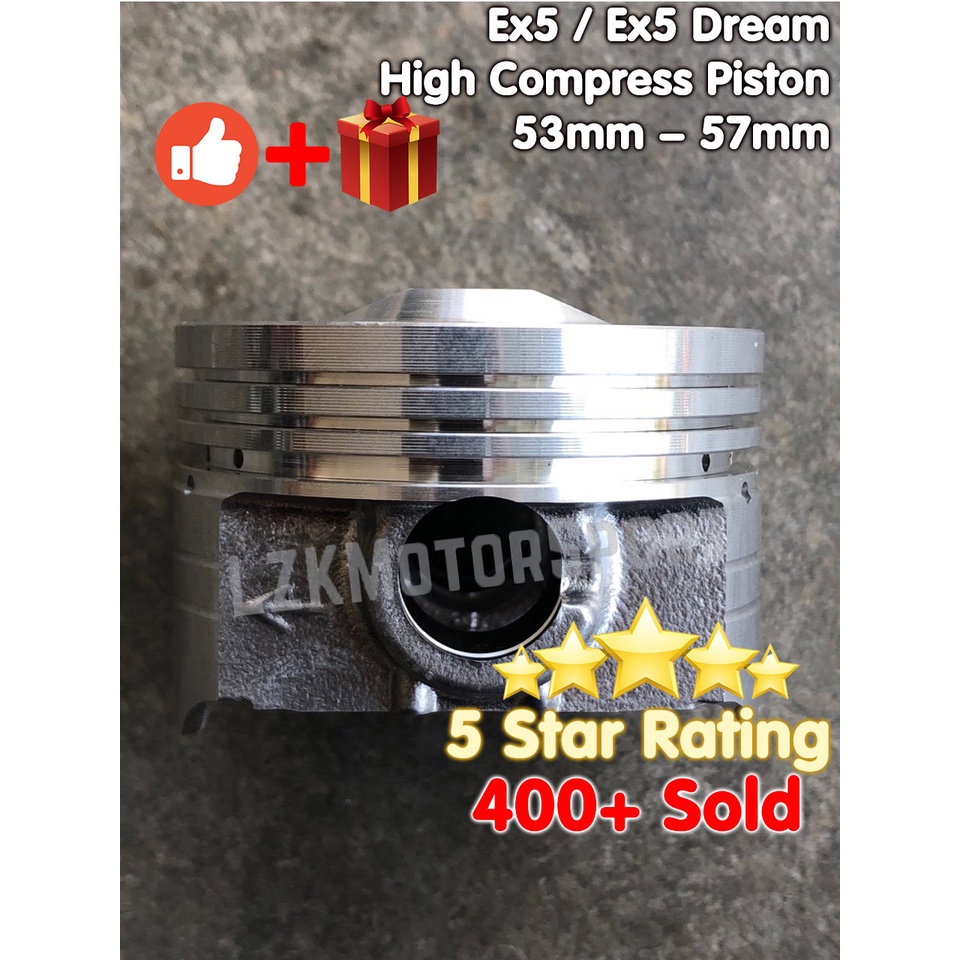 EX5 Piston High Compress Racing FURIOUSONCE FROGMC 53MM - 57MM (Pin 13 ...