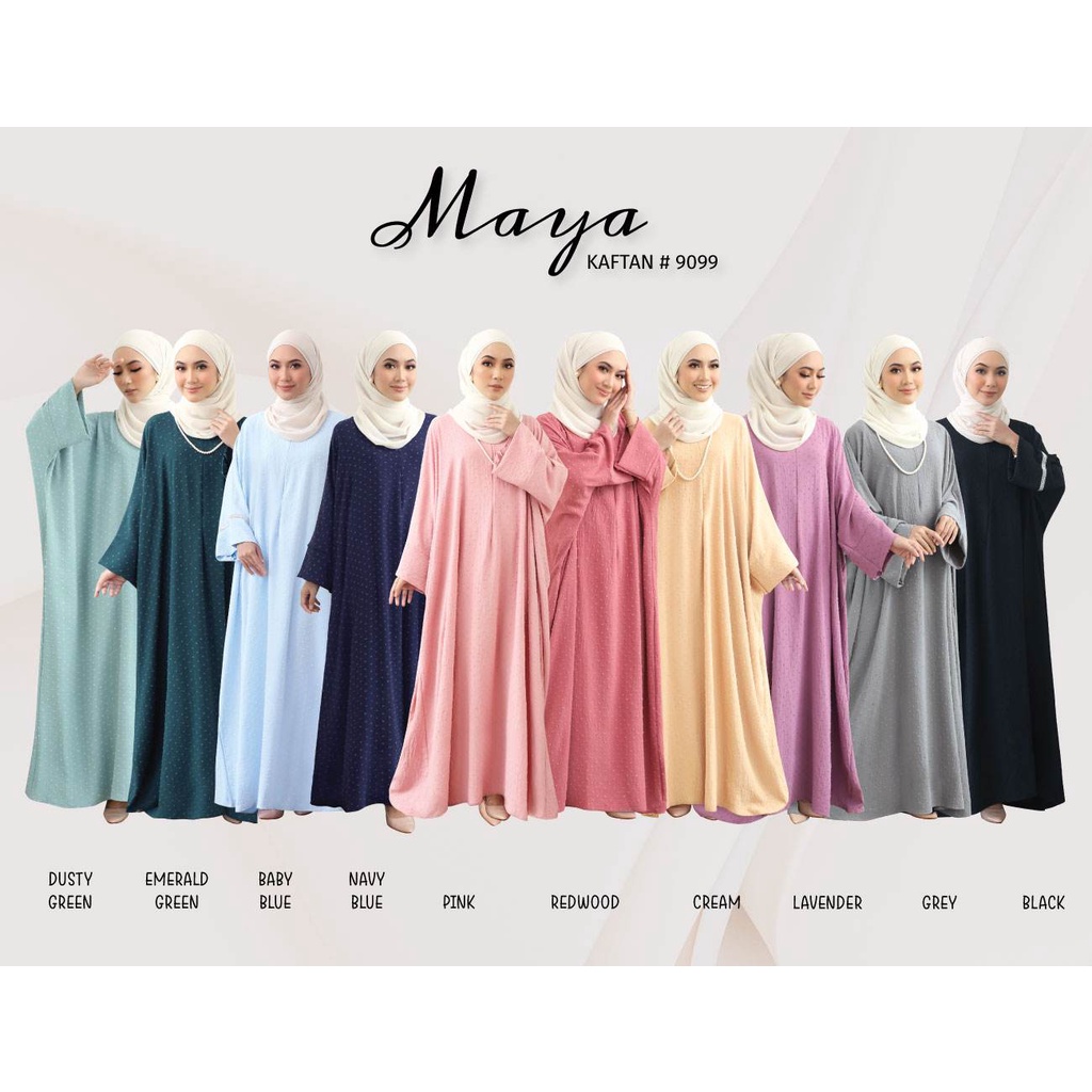 CHICCHOC l MAYA KAFTAN JUBAH 9099 BAJU RAYA READY STOCK | Shopee Malaysia