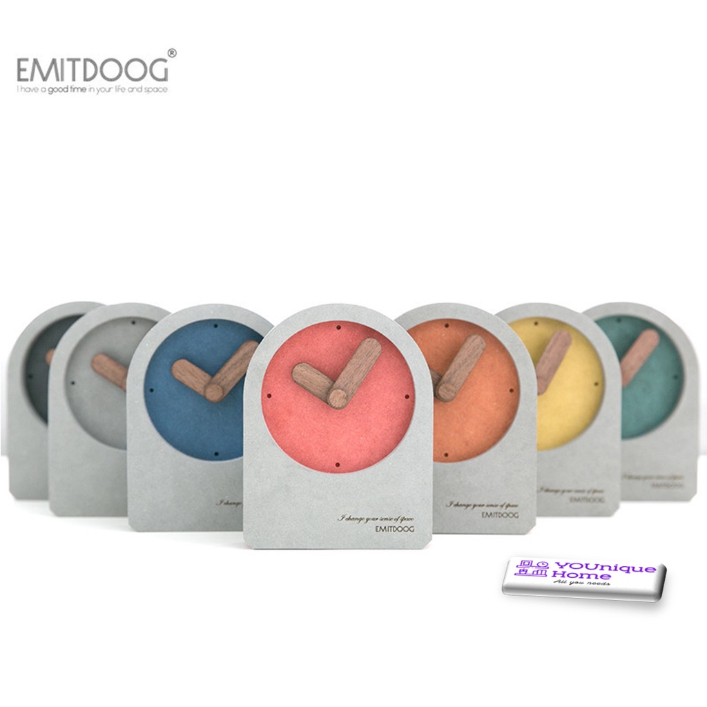 EMITDOOG Accurate Vintage Concrete Design Desk Table MDF Modern Clock ...