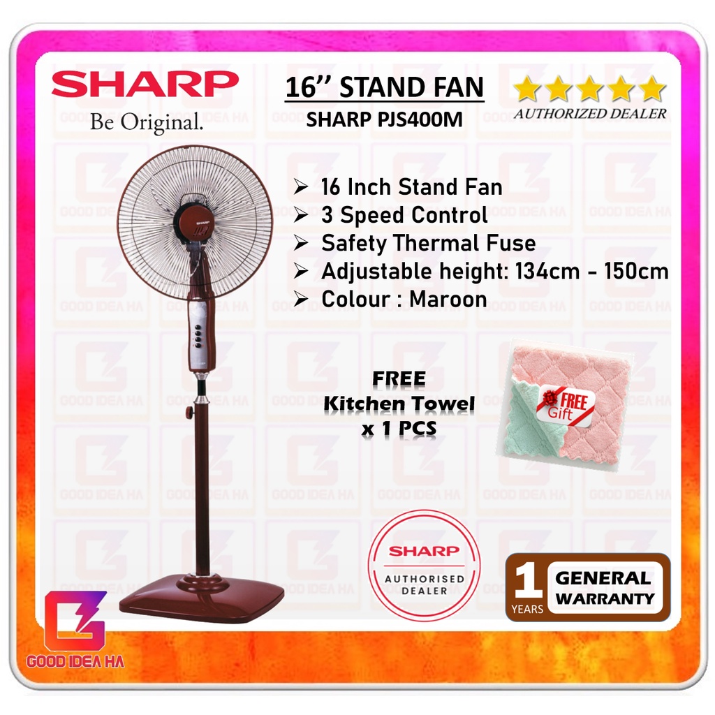 *FREE KITCHEN TOWEL* SHARP 16" STAND FAN PJS400M | Shopee Malaysia