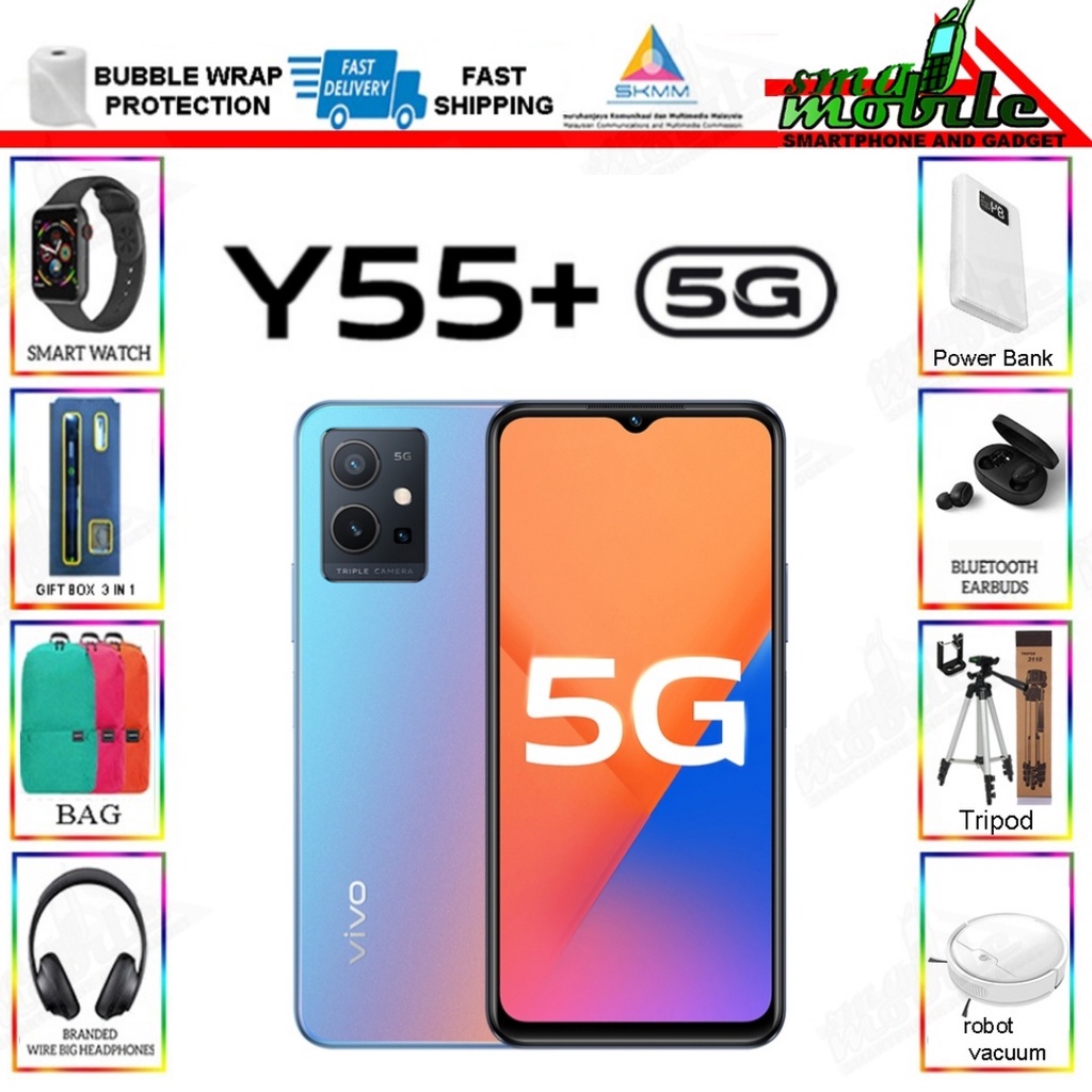 11.11 VIVO Y55+5G💥6GB+128GB💥🎁 FREE GIFT🎁100% ORIGINAL VIVO MALAYSIA | Shopee Malaysia