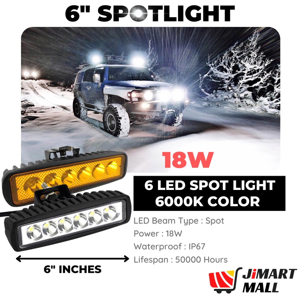 6INCH SPOT LIGHT 6 LED 4x4 Waterproof Off Road Fog Lamp Sport Light Motor Spotlight Bar Car Work ...