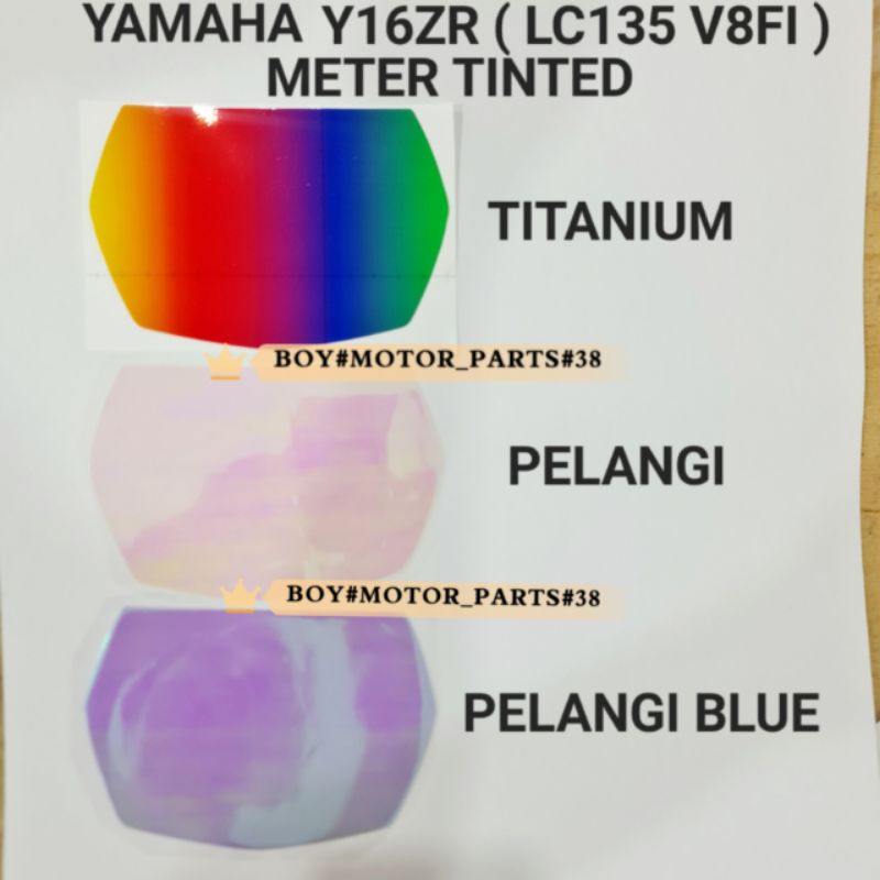 YAMAHA Y16 Y16ZR / LC135 V8 FI TINTED METER TITANIUM PELAMGI PELANGI ...