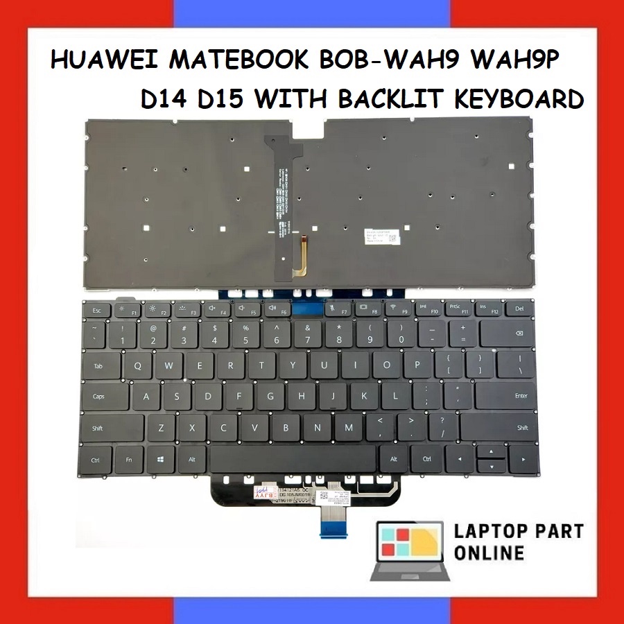 HUAWEI MATEBOOK BOB-WAH9 WAH9P D14 D15 KEYBOARD BACKLIT / NO BACKLIT ...