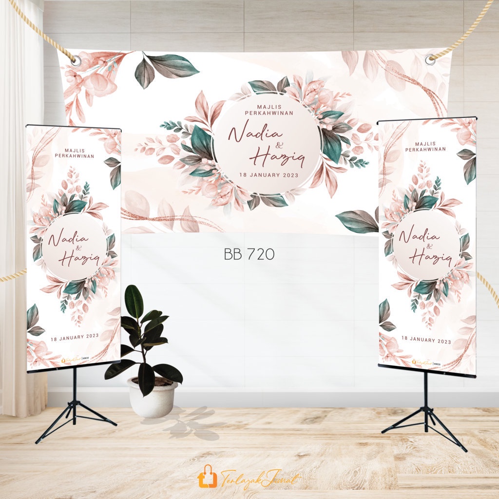 Arrow 1.5 ft x 2 ft Bunting Kahwin 2x5 ft & Banner Kahwin 3x6 ft ...