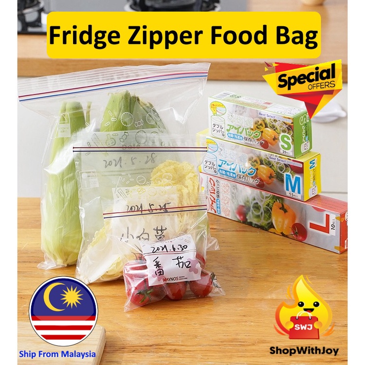 【ShopWithJoy】Zipper Food Bag Freezer Bag Zip Bag Fridge Plastics Bag ...