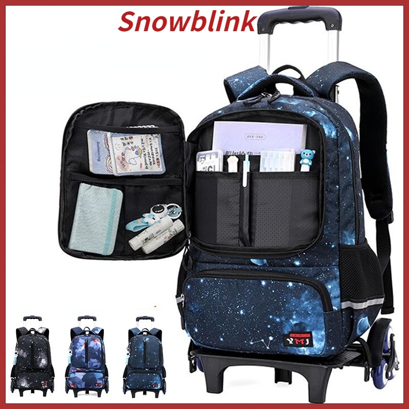 Beg Sekolah Troli 2/6 Roda Boys Rolling Backpacks Kids' Luggage Wheeled ...