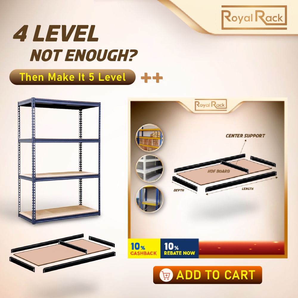RoyalRack【Matte Black】Boltless Rack Storeroom Warehouse Storage Shelf ...