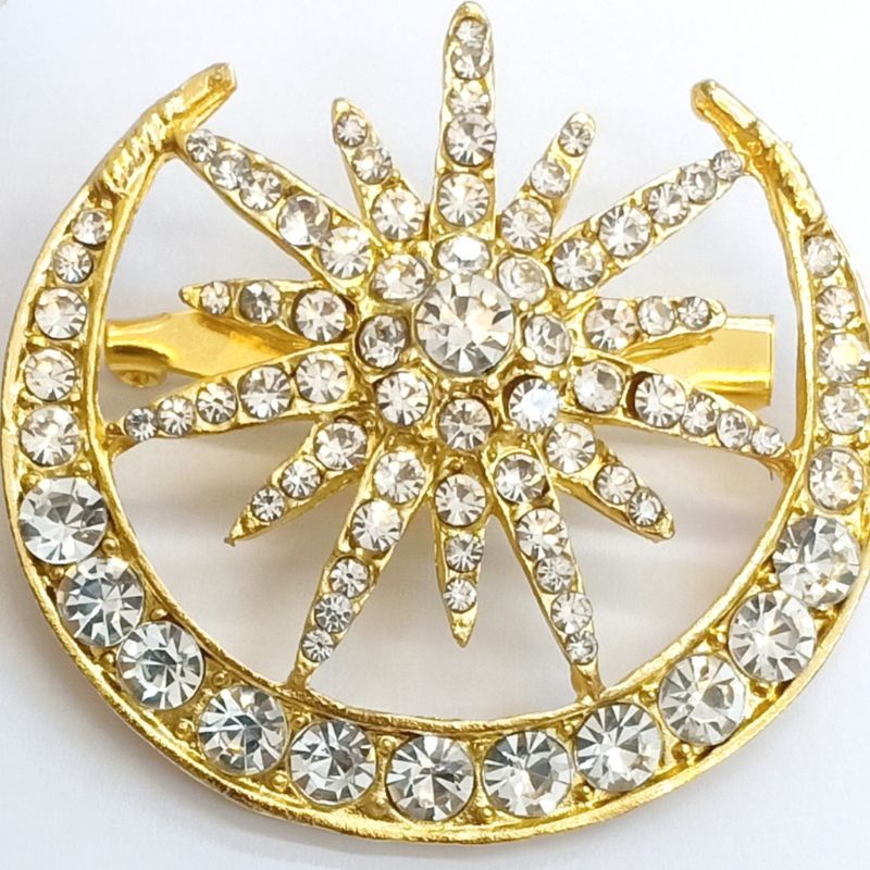 🌼Mas Fj [5cm] Dokoh Bulan Bintang Songkok/Tanjak💫High Quality💫Butang ...