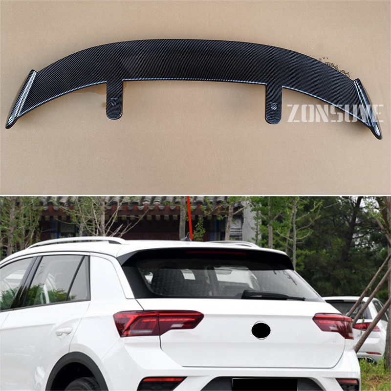 Use For 2018-2020 VW T-Roc Spoiler Gti ABS Plastic Carbon Fiber Look ...