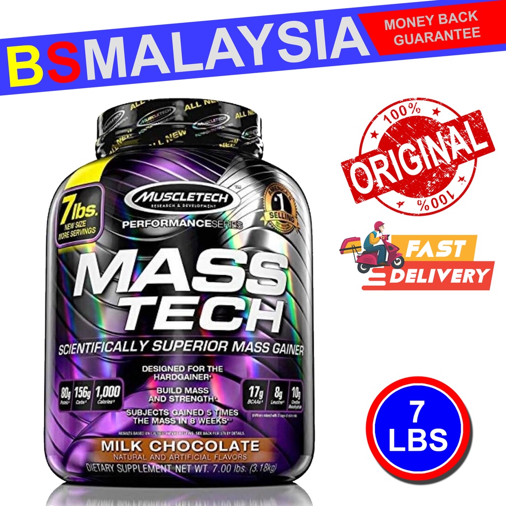 MuscleTech Mass-Tech 7lbs Whey Protein Powder + Muscle Builder , Weight ...