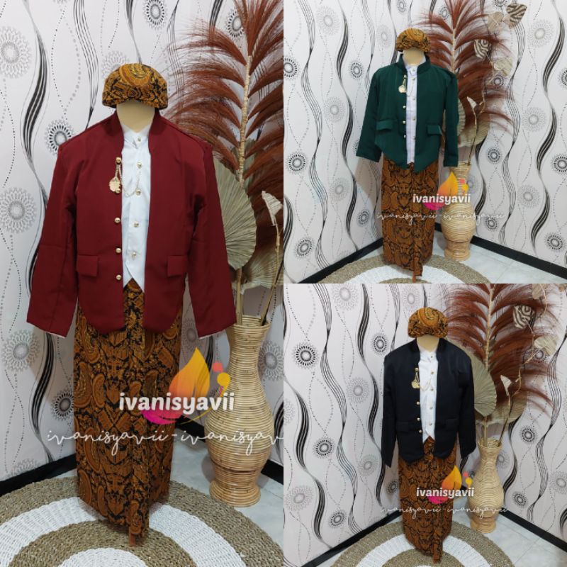 [Full Set] Men's Javanese Traditional Clothes/Manggolo Clothes/Nice ...