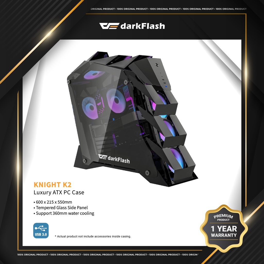 darkFlash K2 ATX Gaming Casing | Shopee Malaysia