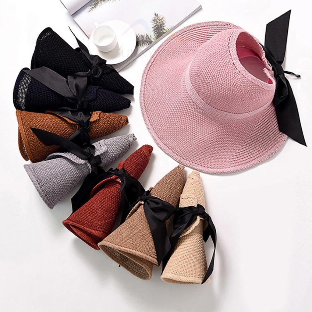 SUNNY VALLEY Topi Pantai Wanita Foldable Summer Beach Hat Woman 沙滩帽 | Shopee Malaysia