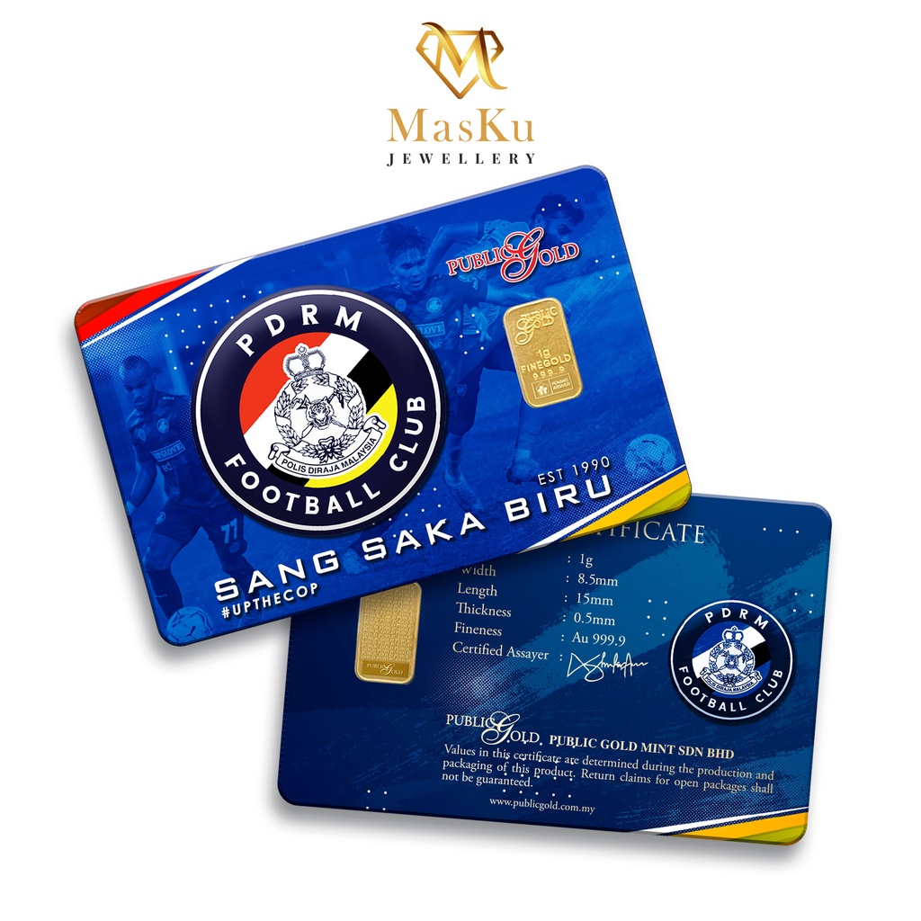 Public Gold Bullion Bar PG 1g (Emas 999.9) 24K - PDRM Football Club ...