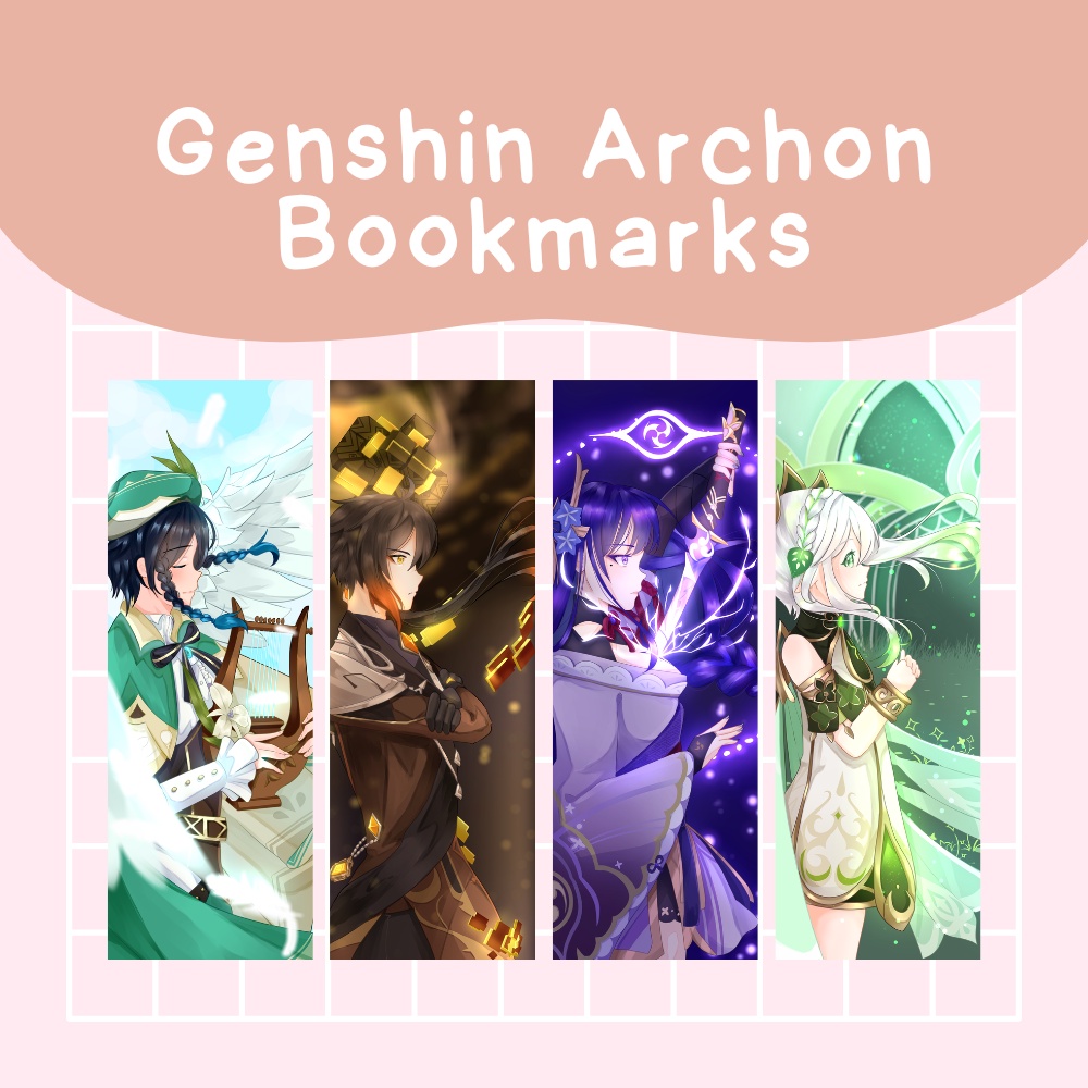 [Bookmark] Genshin Impact Archons Bookmarks Venti ZhongLi Raiden Shogun ...