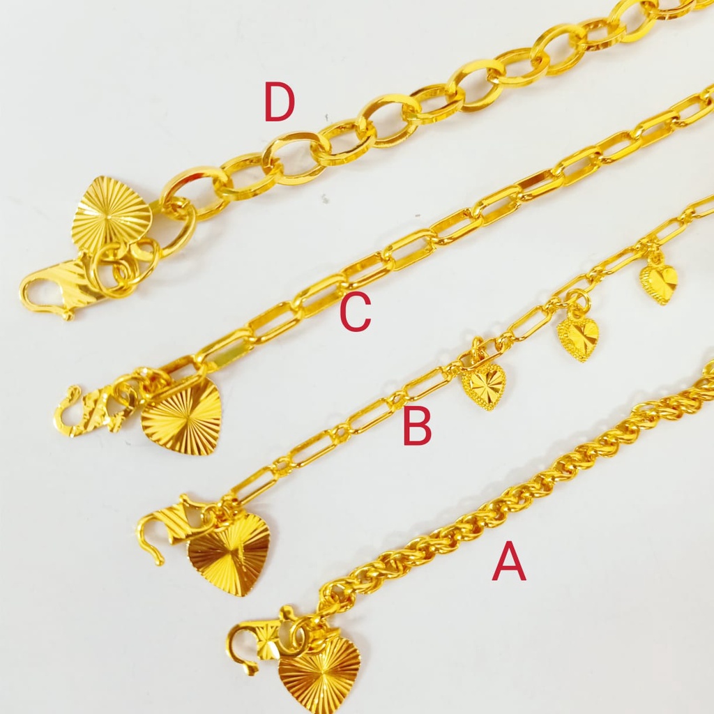 Bracelet Rantai Tangan Emas Bangkok GOLD PLATED | Shopee Malaysia