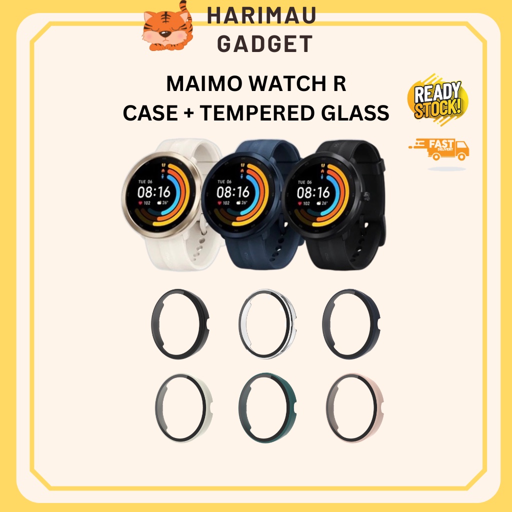 MAIMO Watch R Case Tempered Glass + Cover Design Full Protect Casing ...