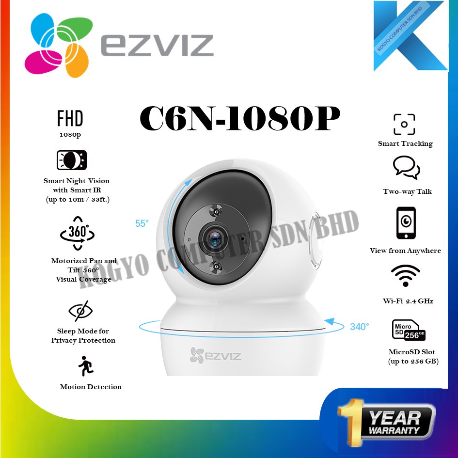 Ezviz C6CN C6N 1080P 4MP FULL HD C2C 720P Wifi Internet PT / IP Camera ...
