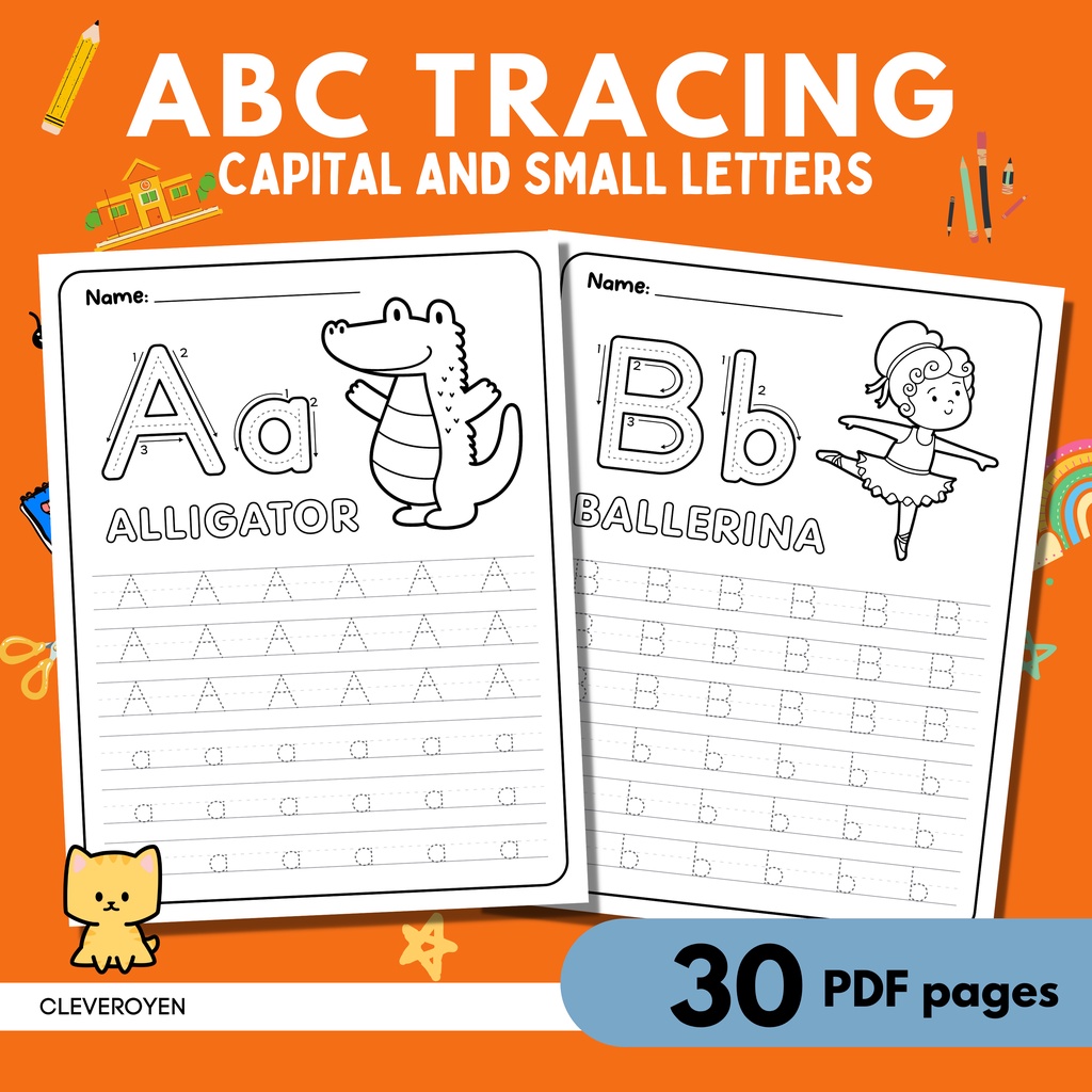 [PDF] - Kids Worksheet Printable Alphabet ABC Capital and Small Letters ...