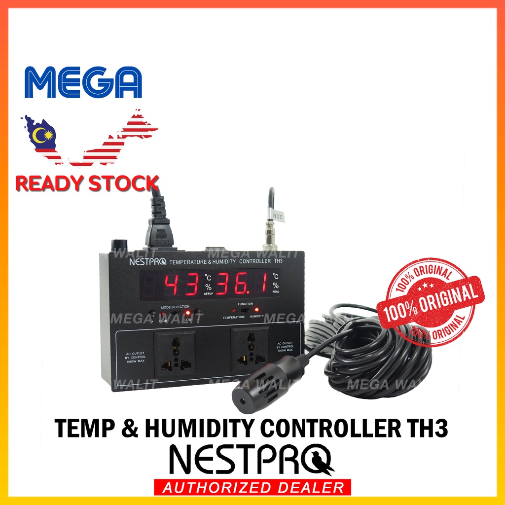 Nestpro TH3 Humidity and Temperature Controller with Sensor (20 meter) | Shopee Malaysia