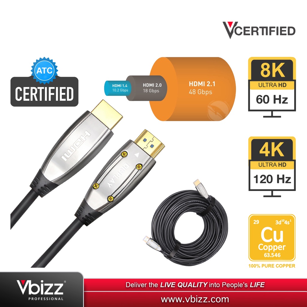15 - 40M 8K HDMI 2.1 Optical Fiber Cable AOC V2.1 7+4 4K 8K HDMI 2.1 Fiber Optic Cable | Shopee ...