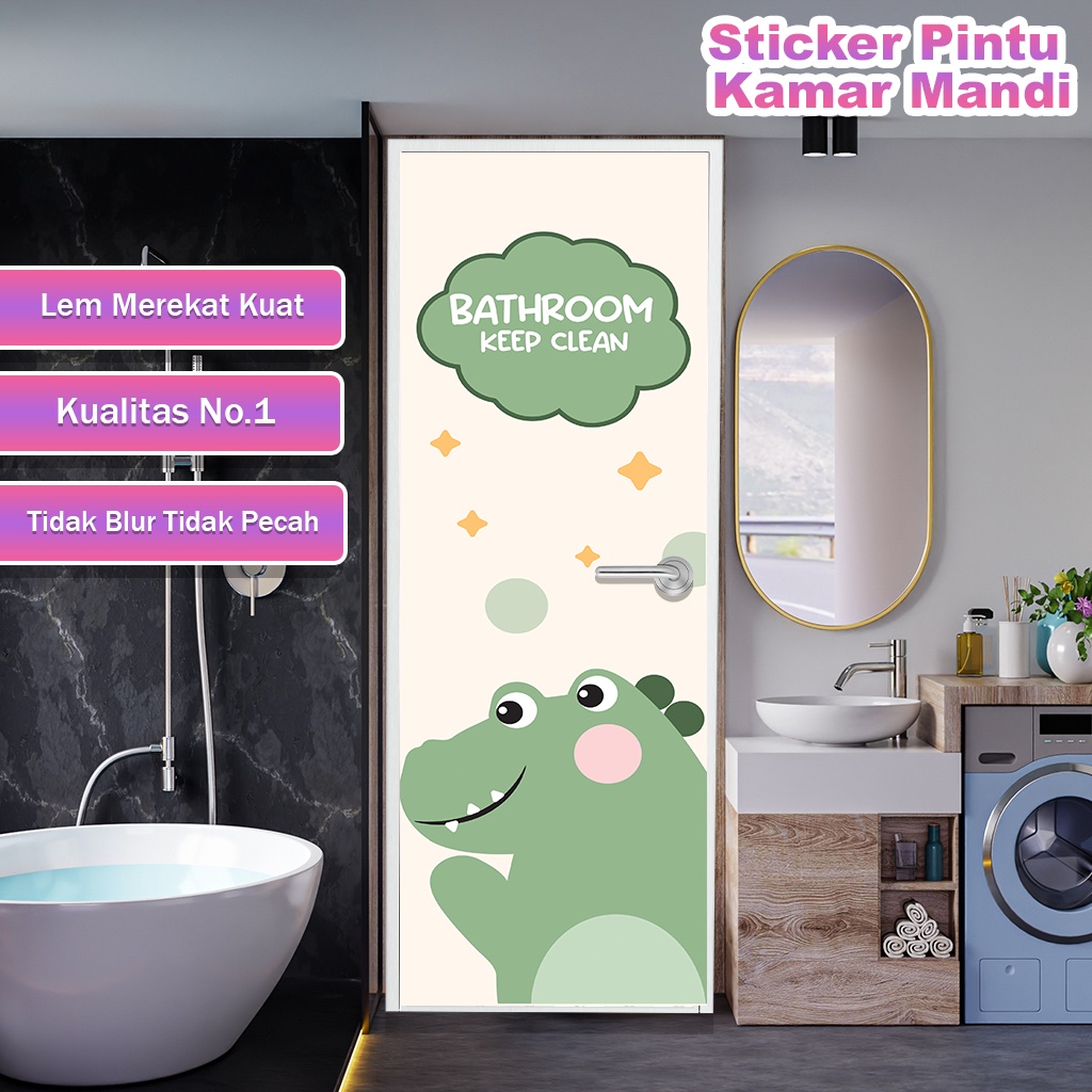 Bathroom Toilet Door Sticker Cartoon Animal Aesthetic Minimalist ...