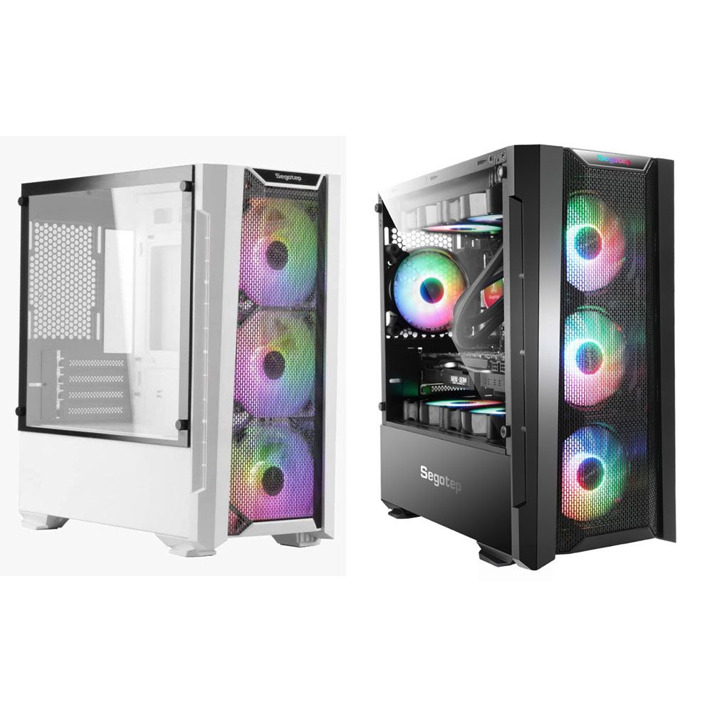 Segotep Prime M Tempered Glass M-Atx Case - Black / White | Shopee Malaysia