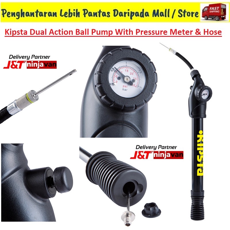K1pst@ Dual Action Ball Pump & Pressure Gauge With Hose / Pam Bola ...