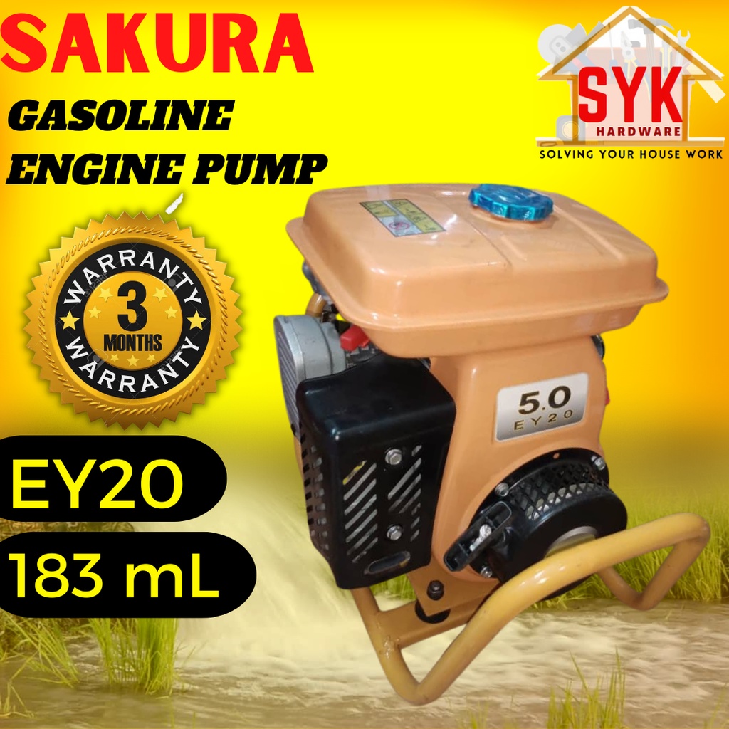 SYK Sakura EY20 Side Valve Gasoline Engine High Pressure Engine Pump with Frame Coupling Housing ...