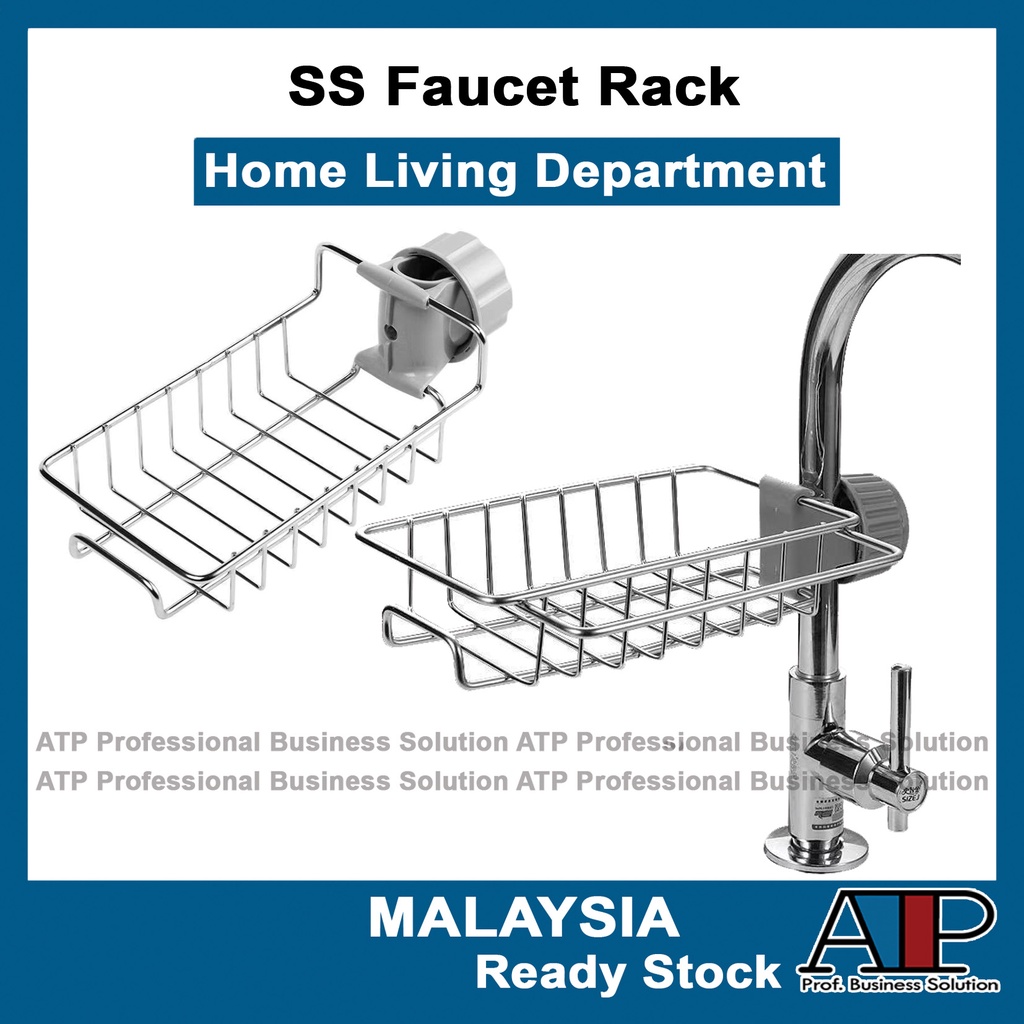 Tap💧 Stainless Steel Faucet Rak Penyimpanan Sink Sponge Holder Rak ...