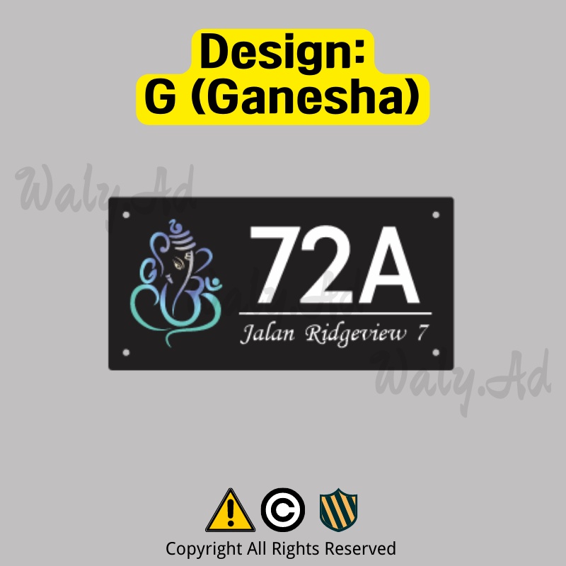 House Number Plate Pelbagai Design | Nombor Rumah No Plat Alamat ...